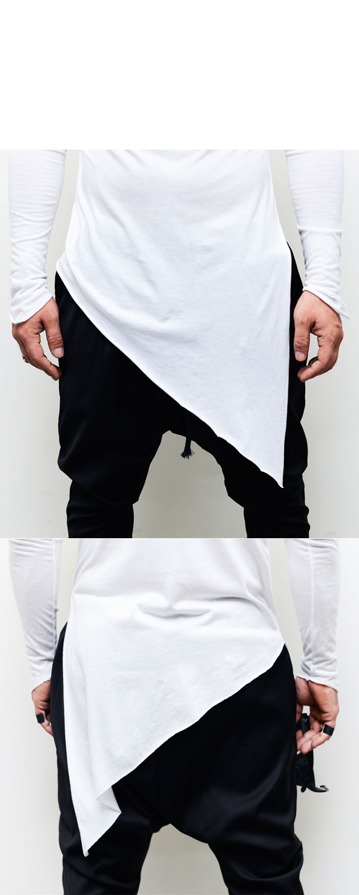 Tops :: Tees :: Sharp Diagonal Cut Triangle Cuff Round-Tee 405 ...