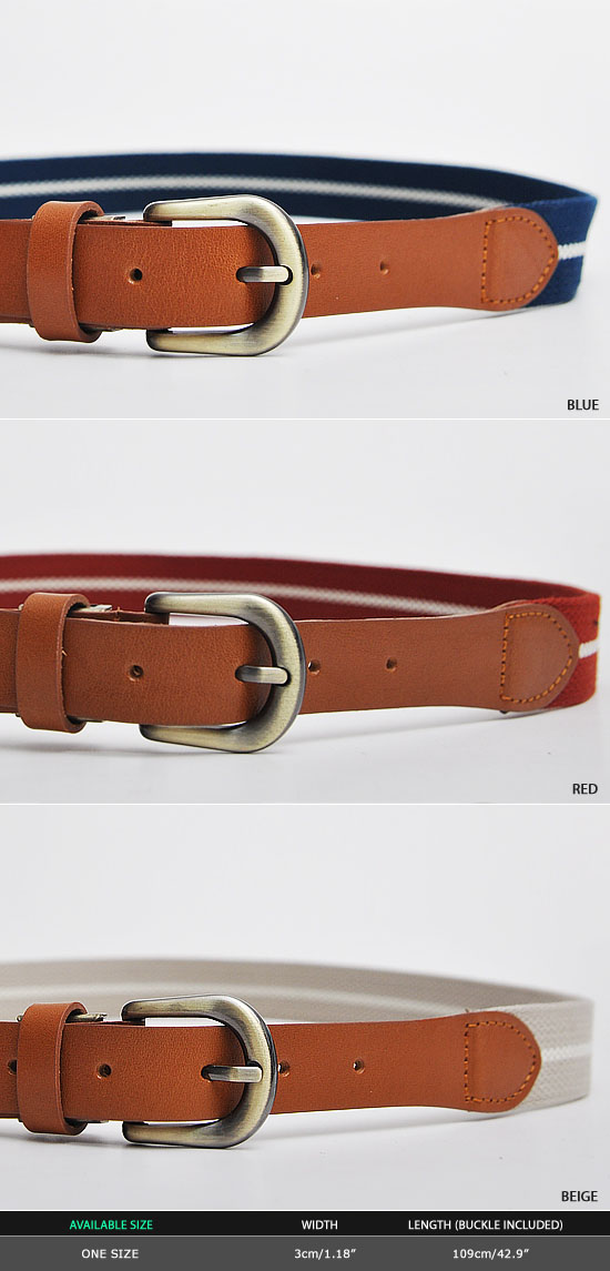 Accessories :: Belts :: Casual Must-have Leather Mix Web Belt-Belt 45 ...