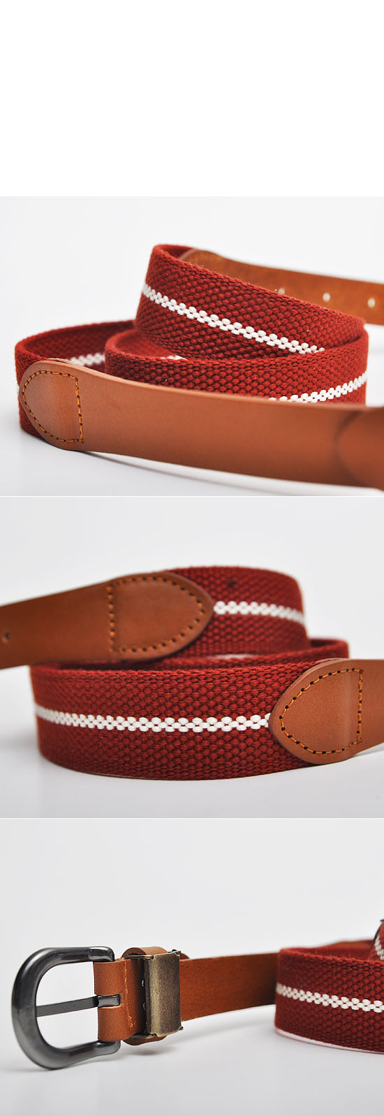 Accessories :: Belts :: Casual Must-have Leather Mix Web Belt-Belt 45 ...
