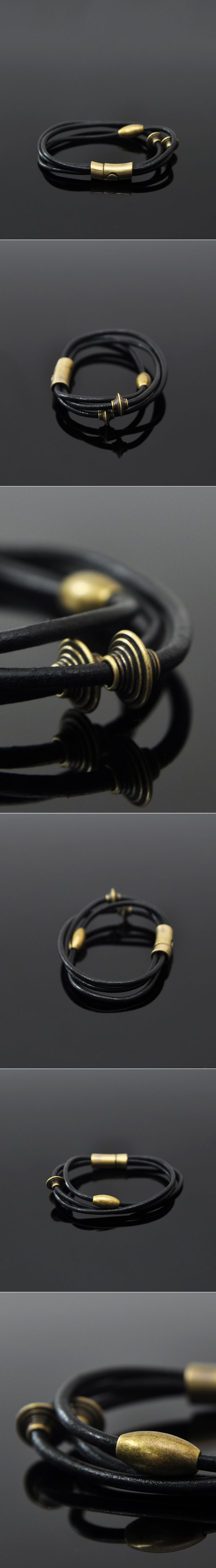 Accessories :: Bracelets :: Spaceship Charm Triple Leather Coil ...