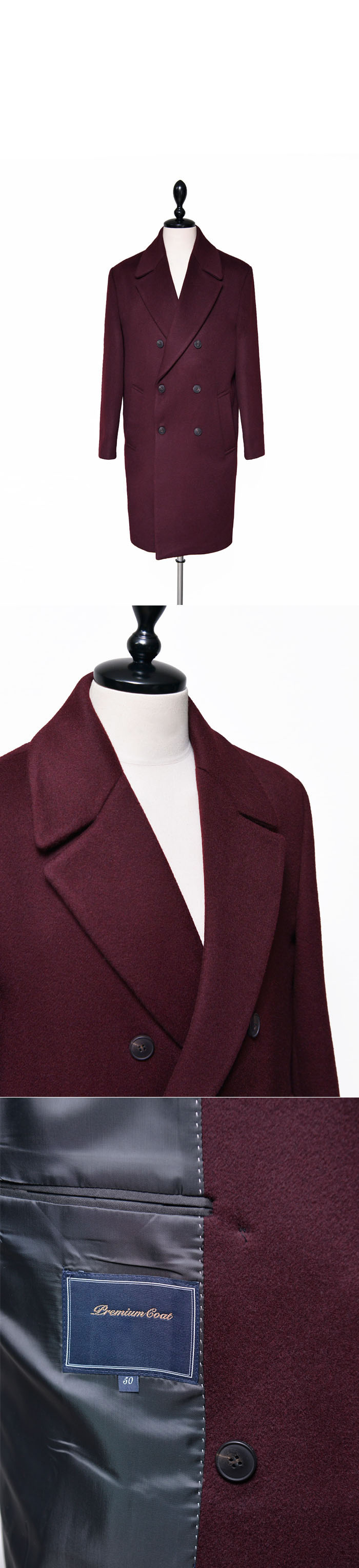 Outerwear :: Coats :: 6 Color Premium Cashmere Wool Double-Coat 120 ...