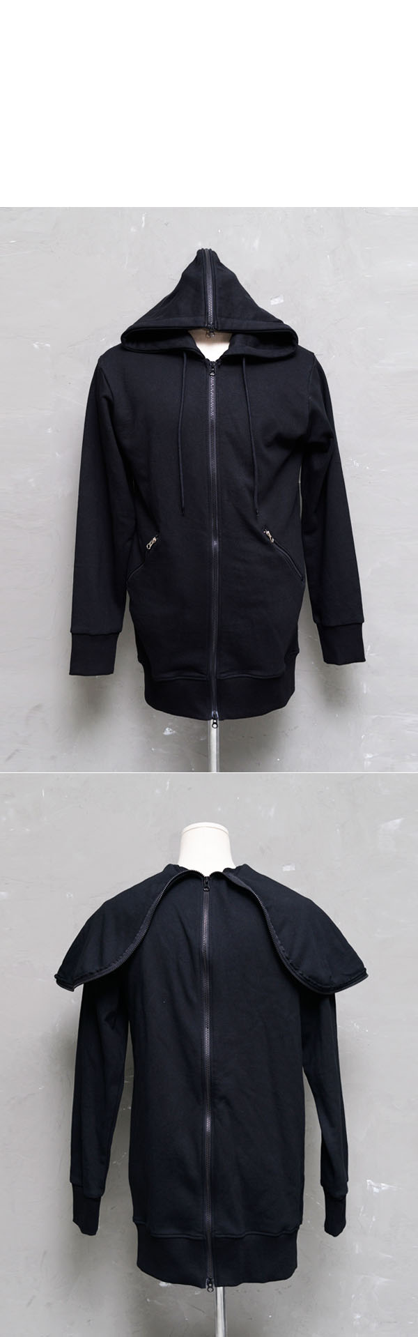 Sales :: Tops :: Full Open Back Long Zip Up Hoodie-Hoodie 78 - GUYLOOK ...
