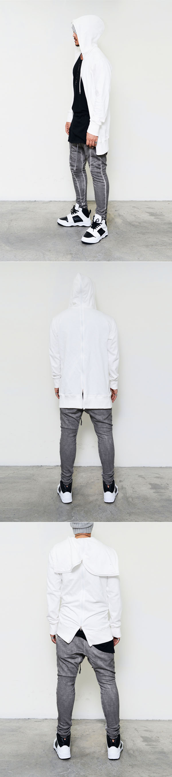 Sales :: Tops :: Full Open Back Long Zip Up Hoodie-Hoodie 78 - GUYLOOK ...