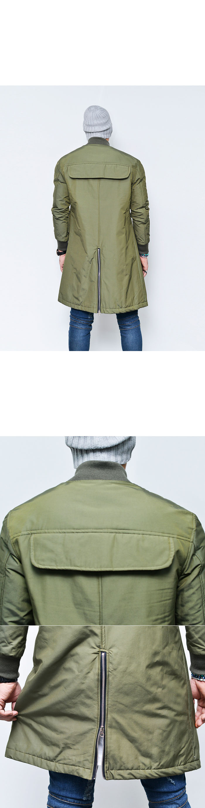 Outerwear :: Jackets :: Cargo Pocket Long Flight Bomber-Jacket 114 ...