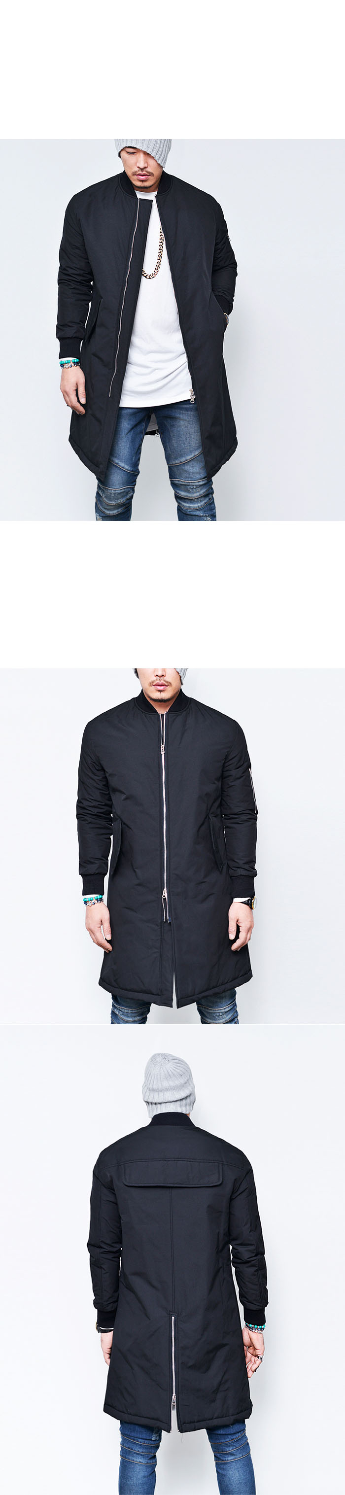 Outerwear :: Jackets :: Cargo Pocket Long Flight Bomber-Jacket 114 ...