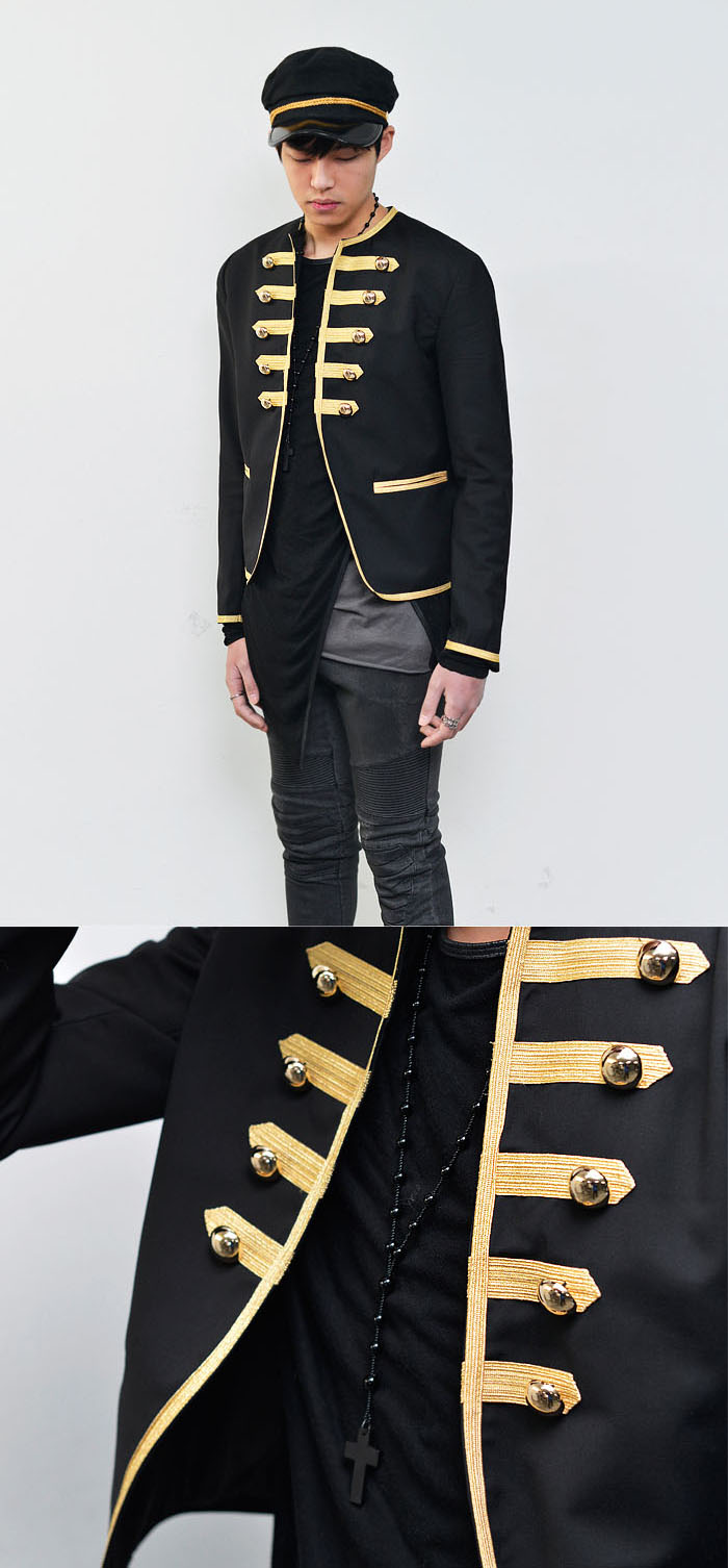 Sales :: Last 1) Gold Embroidery Piping Napoleon Blazer-Jacket 135 ...