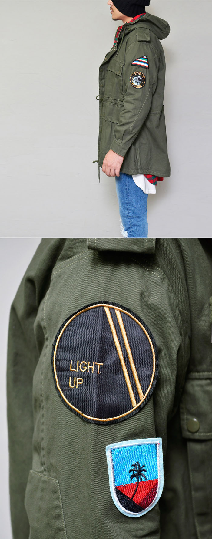 Outerwear :: Jackets :: Multi Patch Hooded Military-Jacket 263 ...