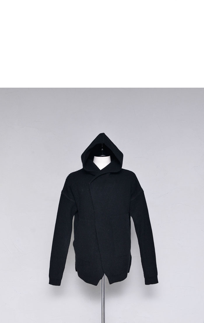 Outerwear :: Jackets :: Wrap Hood Wool Sweater-Jacket 376 - GUYLOOK Men ...