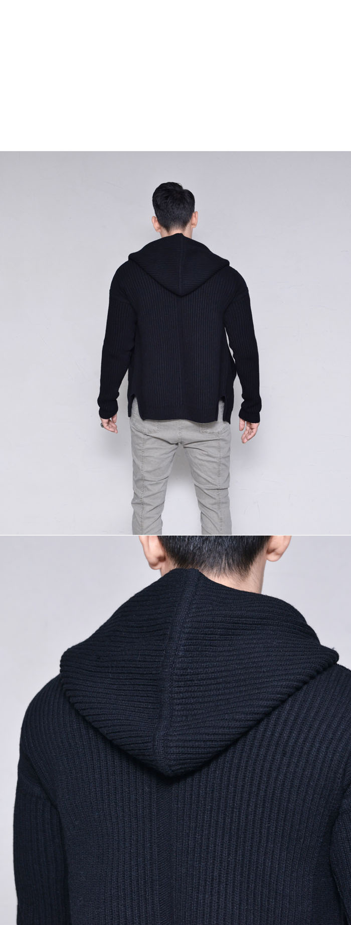Outerwear :: Jackets :: Wrap Hood Wool Sweater-Jacket 376 - GUYLOOK Men ...