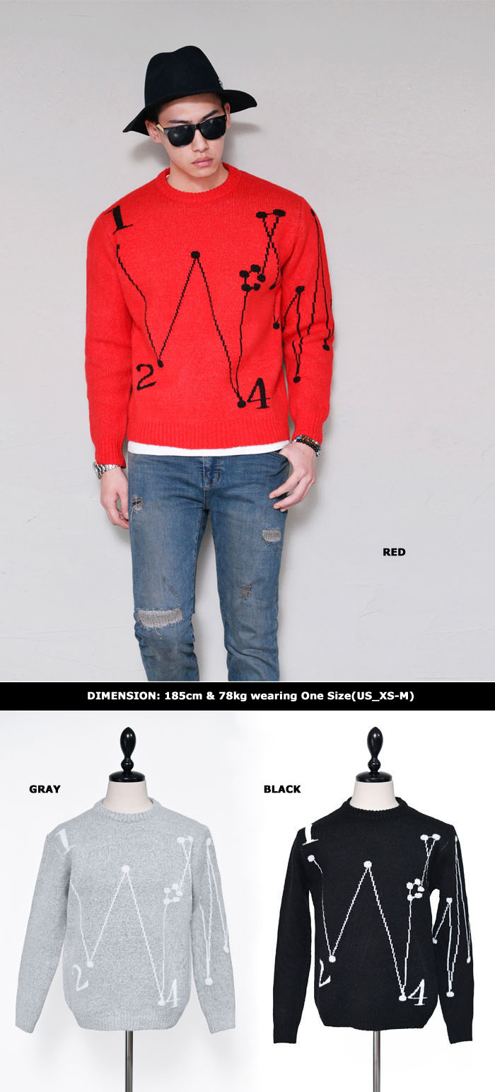 Tops :: Knits :: Funky Pattern Sweater-Knit 172 - GUYLOOK Men's Trendy ...