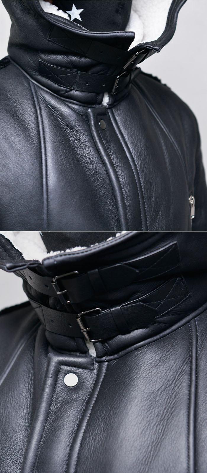 Outerwear :: Leather Jackets :: Shearling Lambskin Hooded Armor Long ...