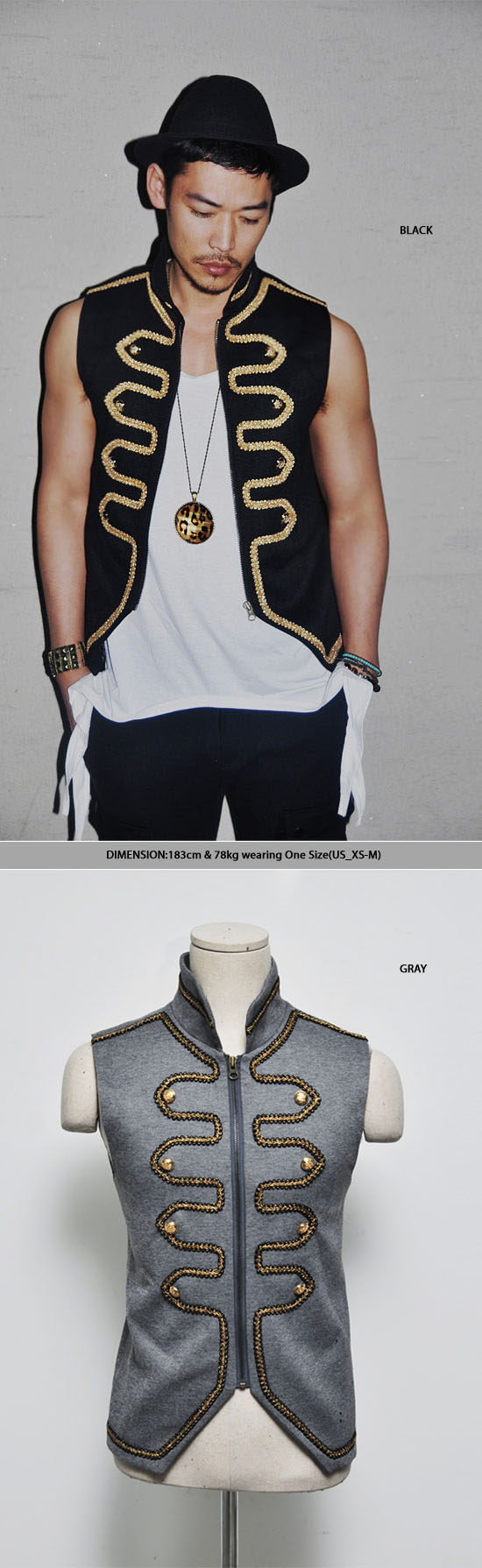 Outerwear :: Vests :: Runway Lux Gold Embroidery Napoleon-Vest 18 ...