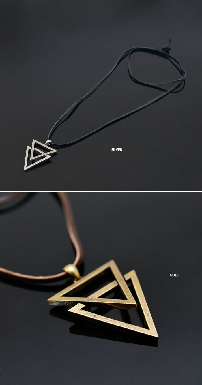 Accessories :: Necklaces :: Vintage Double Metal Triangle-Necklace 190 ...