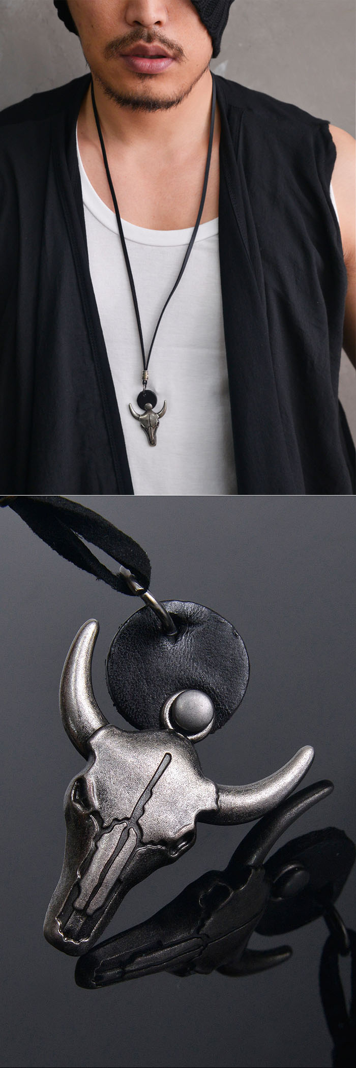 Accessories :: Necklaces :: Masculine Edge Silver Bull Long-Necklace ...