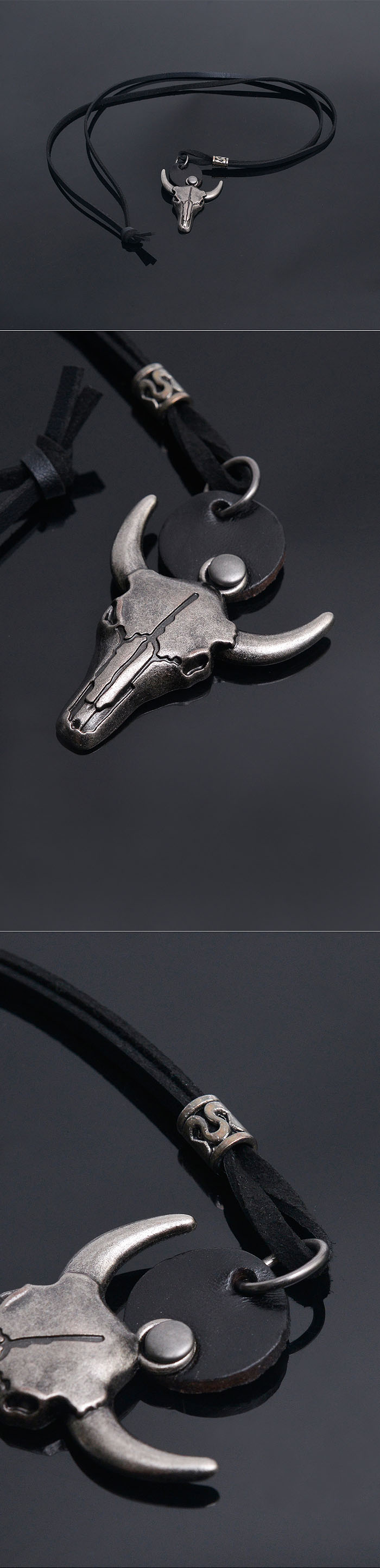 Accessories :: Necklaces :: Masculine Edge Silver Bull Long-Necklace ...