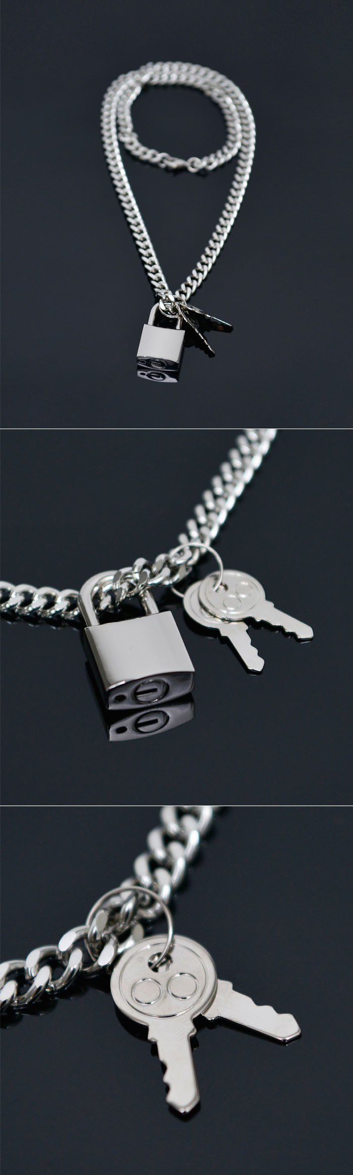 Accessories :: Necklaces :: Real Lock & Key Pendant Silver Long ...