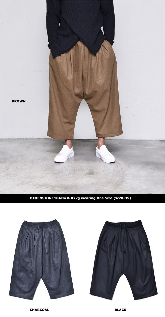Bottoms :: Pants :: Thick High Wool Wide Baggy-Pants 375 - GUYLOOK Men ...