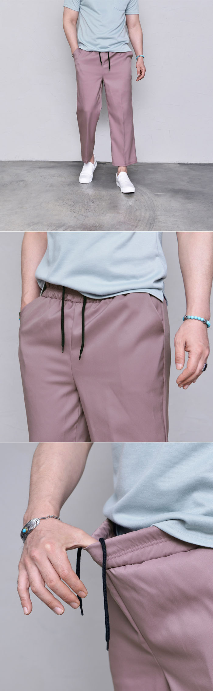 Bottoms :: Pants :: Last 1) Wide Crop Banding Slacks-Pants 432 ...