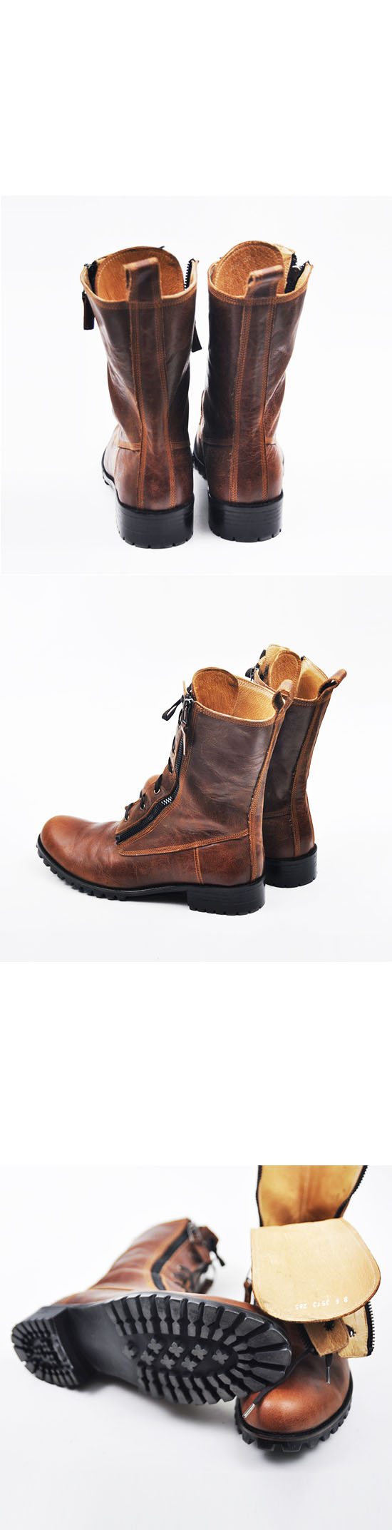 Shoes :: Runway Zippered Vintage Brown Raven Boots-Shoes 142 - GUYLOOK ...