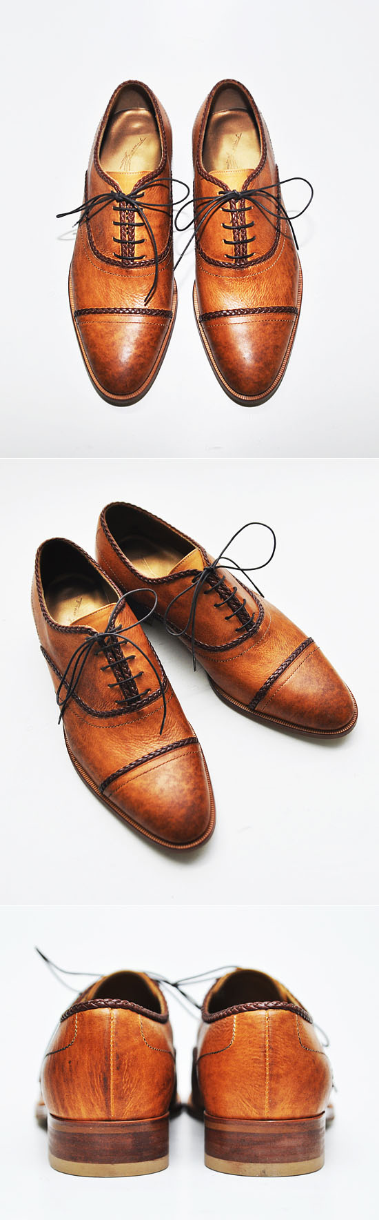 Shoes :: Distressed Braided Trim Oxford-Shoes 160 - GUYLOOK Men's ...