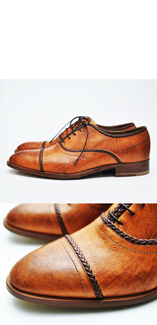Shoes :: Distressed Braided Trim Oxford-Shoes 160 - GUYLOOK Men's ...