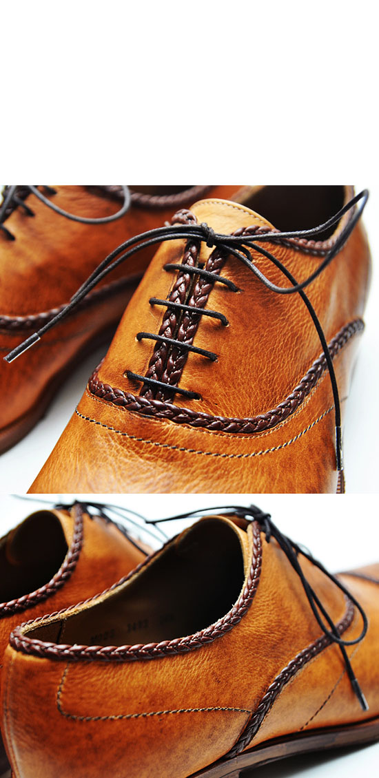 Shoes :: Distressed Braided Trim Oxford-Shoes 160 - GUYLOOK Men's ...