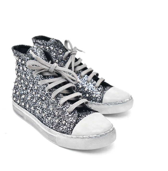 Shoes :: Multi Jewel Stud Leather Hightop Sneakers-Shoes 364 - GUYLOOK ...