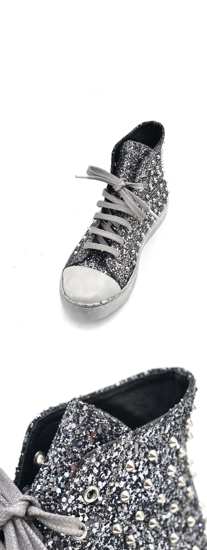 Shoes :: Multi Jewel Stud Leather Hightop Sneakers-Shoes 364 - GUYLOOK ...