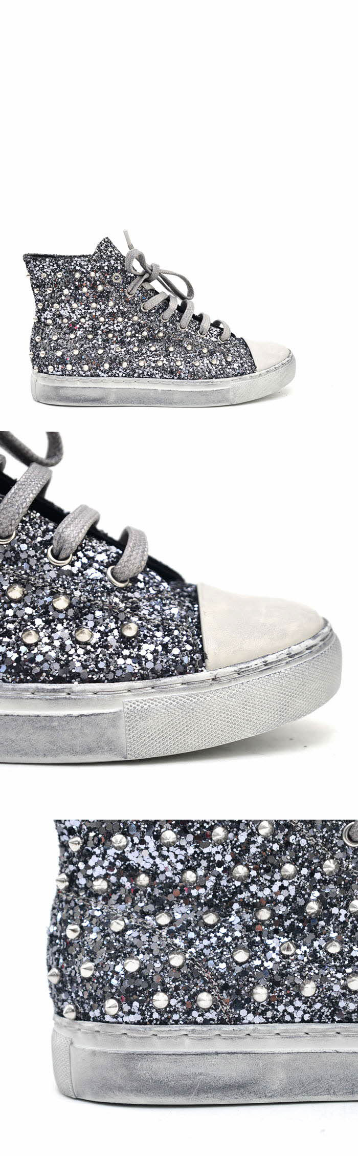 Shoes :: Multi Jewel Stud Leather Hightop Sneakers-Shoes 364 - GUYLOOK ...