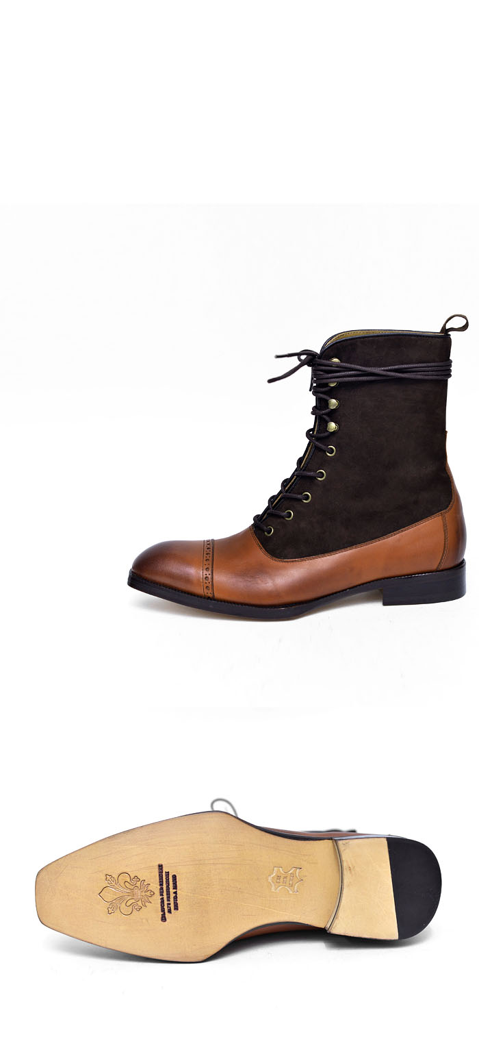 Shoes :: Premium Suede Contrast Sharp Urban Boots-Shoes 377 - GUYLOOK ...