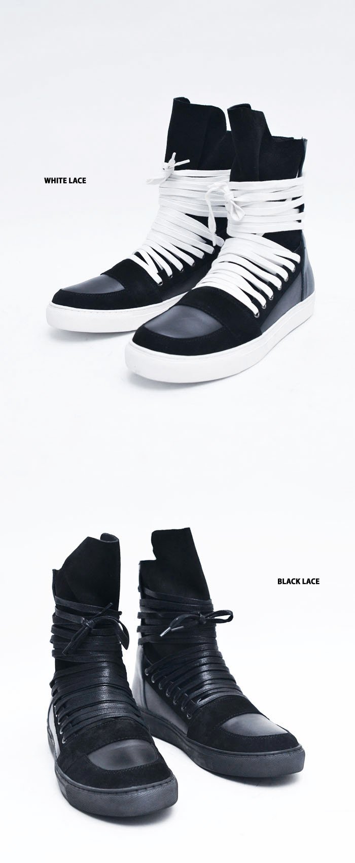 Shoes :: Super Long Lace Back-zip Leather High-Shoes 503 - GUYLOOK Men ...