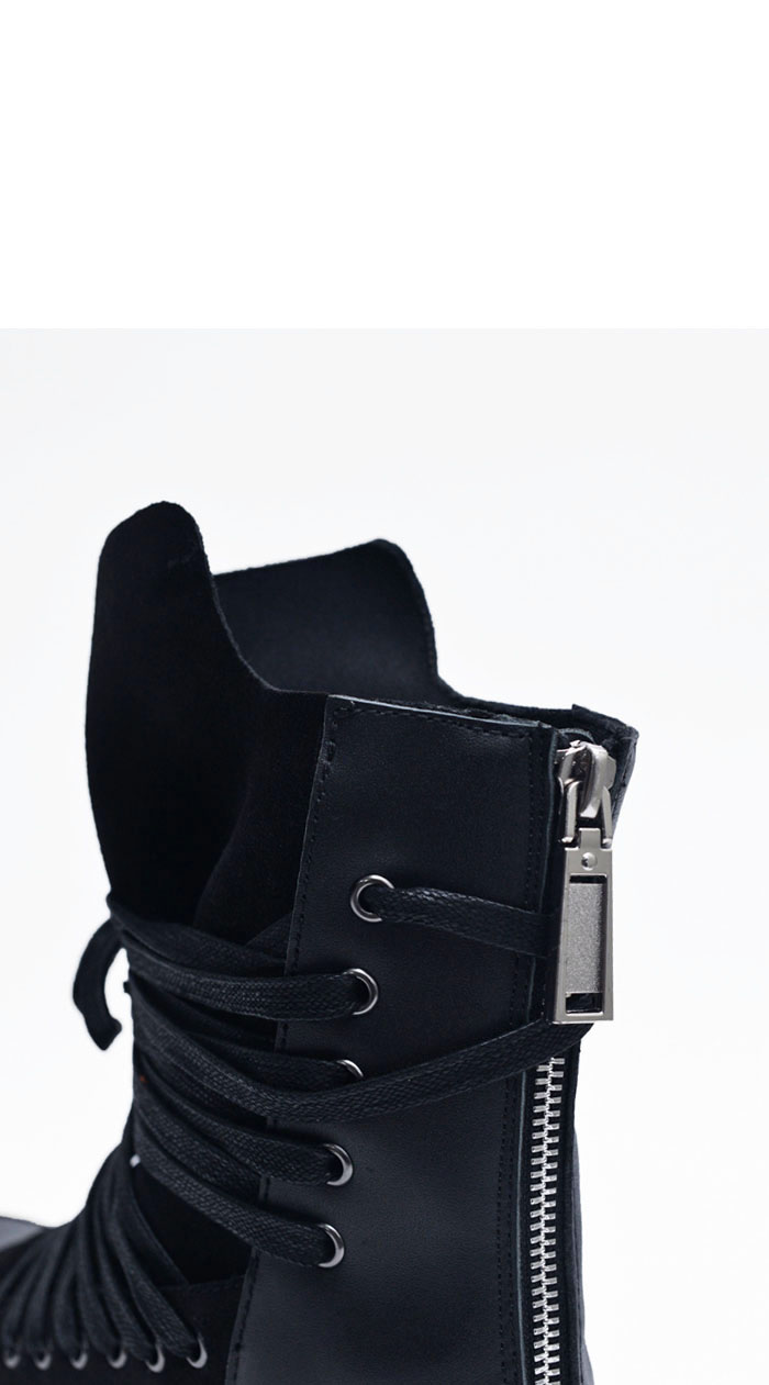 Shoes :: Super Long Lace Back-zip Leather High-Shoes 503 - GUYLOOK Men ...
