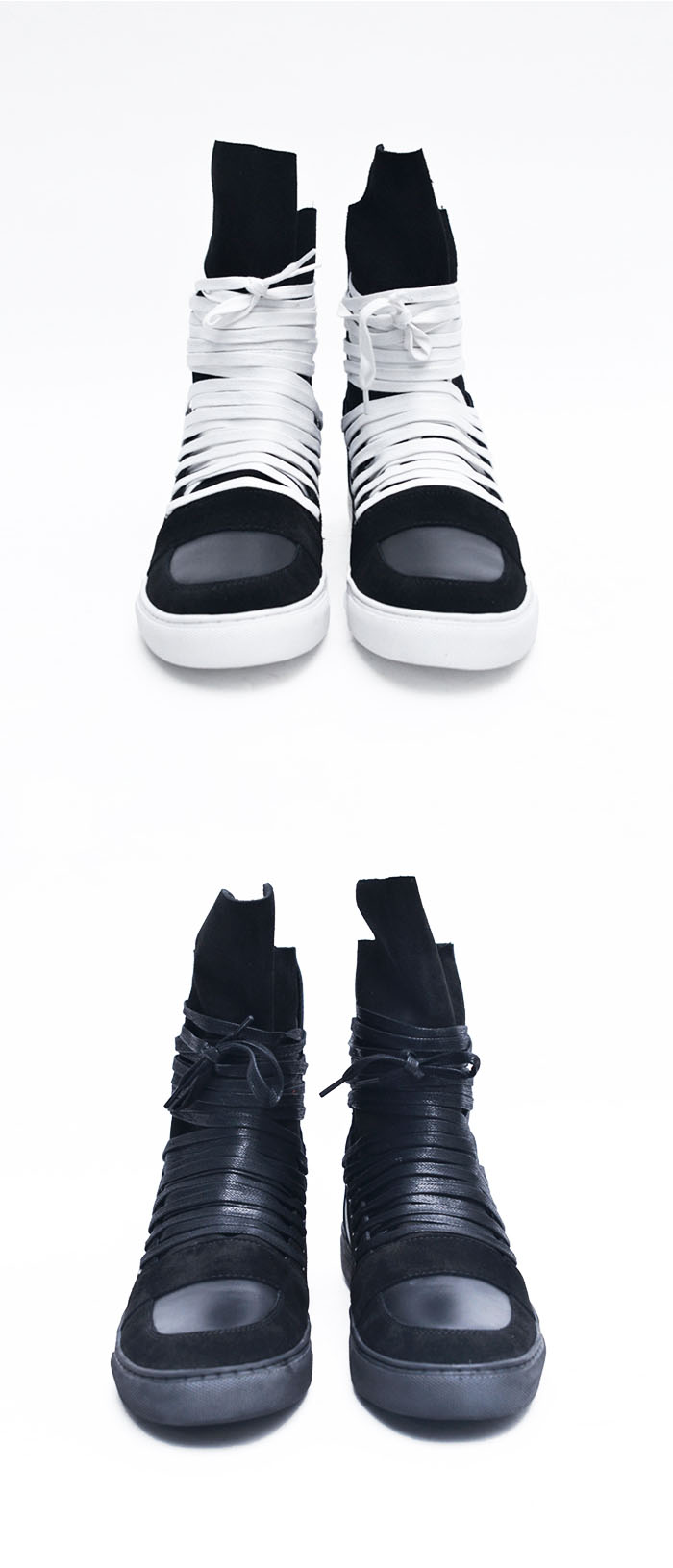 Shoes :: Super Long Lace Back-zip Leather High-Shoes 503 - GUYLOOK Men ...
