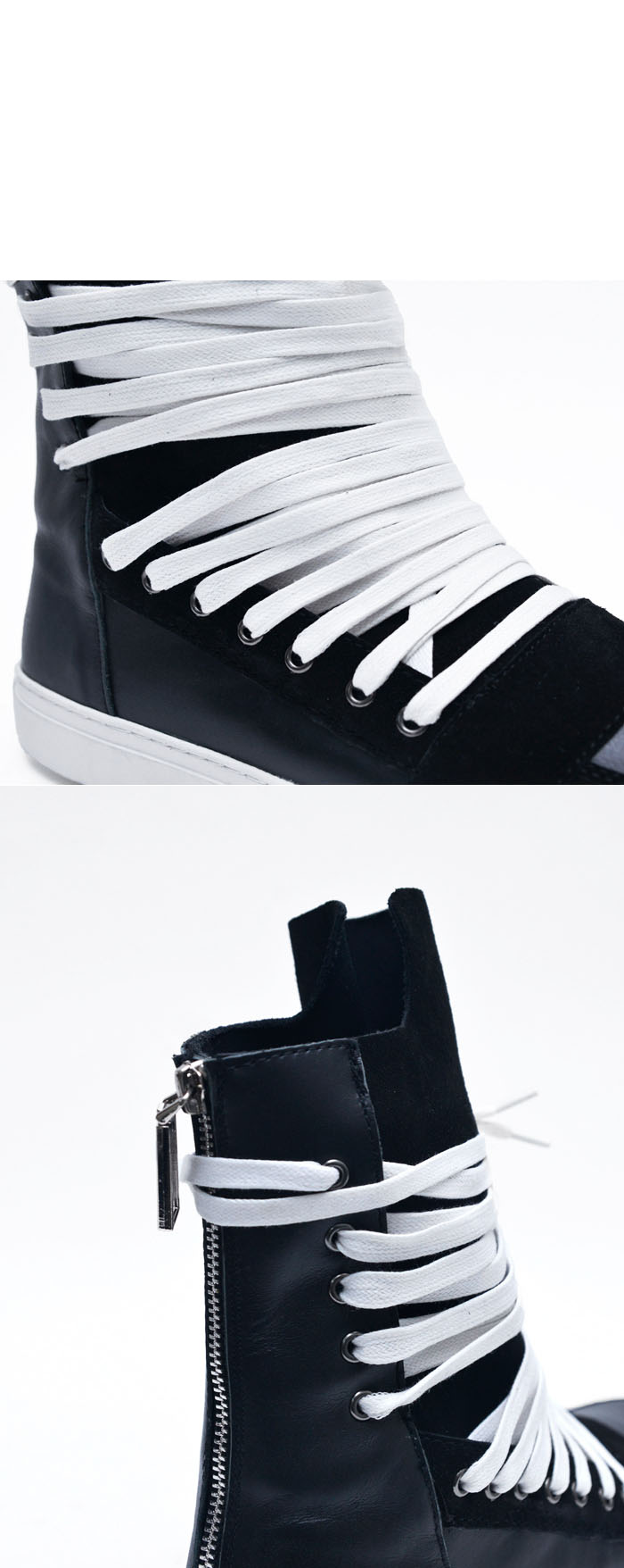 Shoes :: Super Long Lace Back-zip Leather High-Shoes 503 - GUYLOOK Men ...
