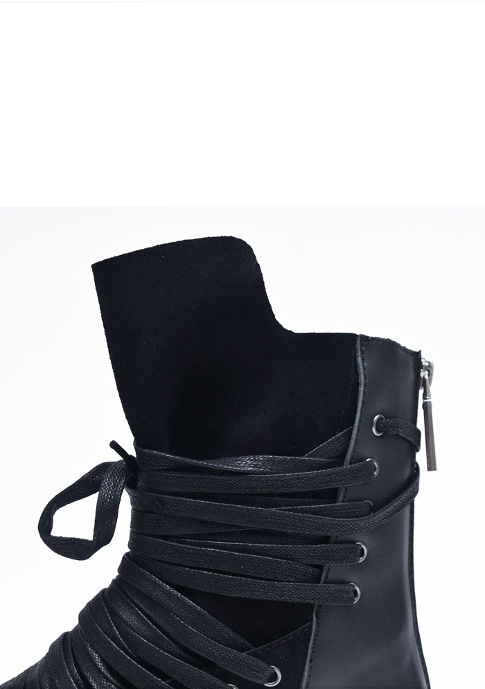 Shoes :: Super Long Lace Back-zip Leather High-Shoes 503 - GUYLOOK Men ...