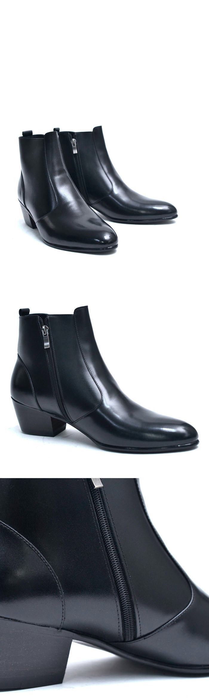 Shoes :: 5cm heel Zip Mid Ankle Boots-Shoes 510 - GUYLOOK Men's Trendy ...