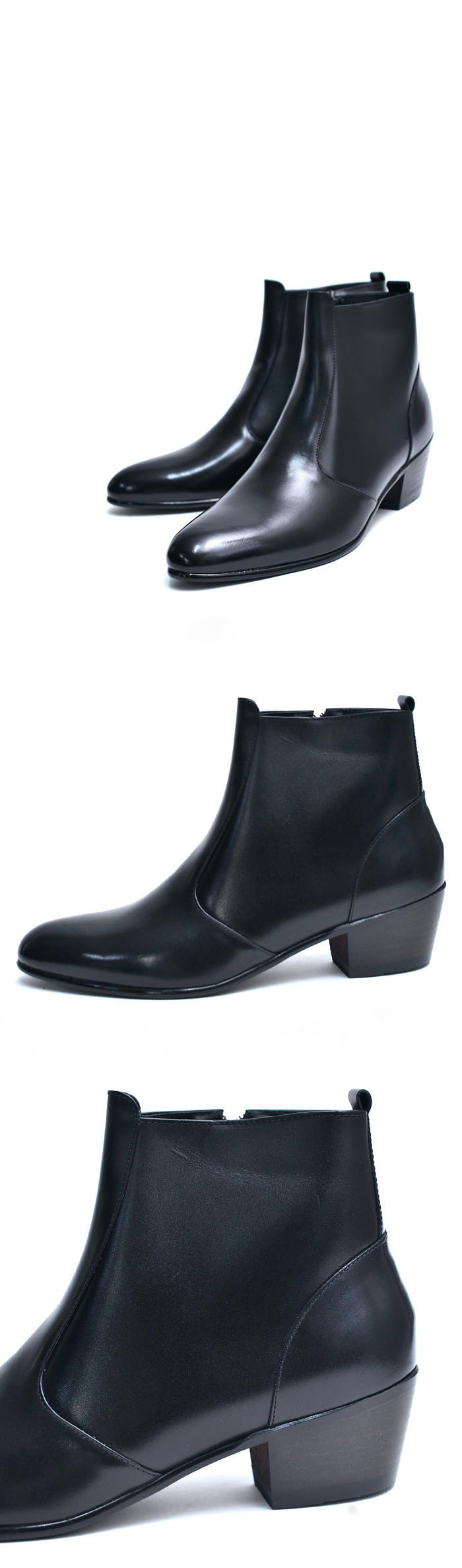 Shoes :: 5cm heel Zip Mid Ankle Boots-Shoes 510 - GUYLOOK Men's Trendy ...