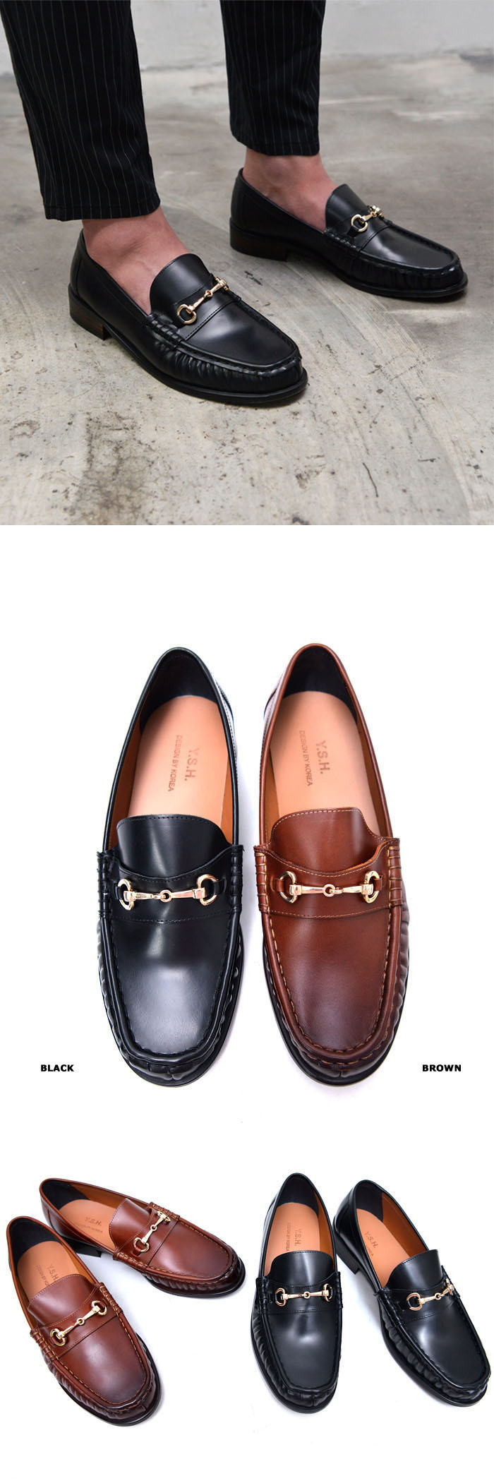 Shoes :: Loafers :: Gold Hash Tanned Loafer-Shoes 582 - GUYLOOK Men's ...