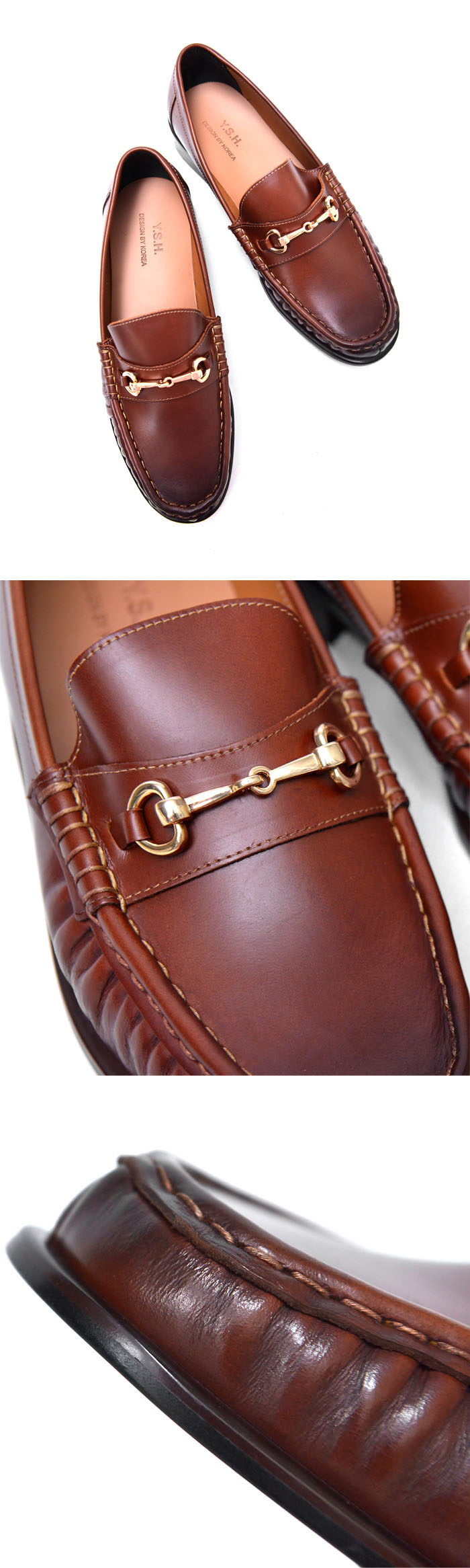 Shoes :: Loafers :: Gold Hash Tanned Loafer-Shoes 582 - GUYLOOK Men's ...