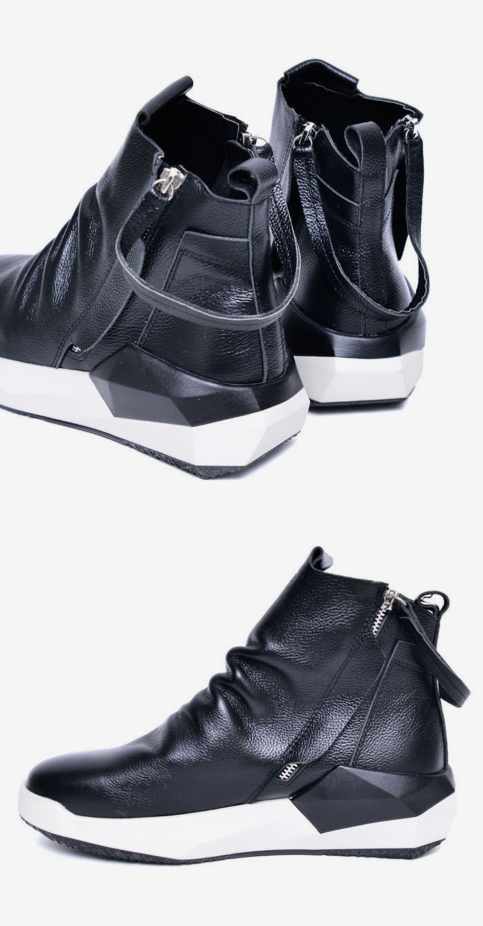 Shoes :: Sneakers :: Wrinkled Back Strap Leather Sneakers-Shoes 673 ...