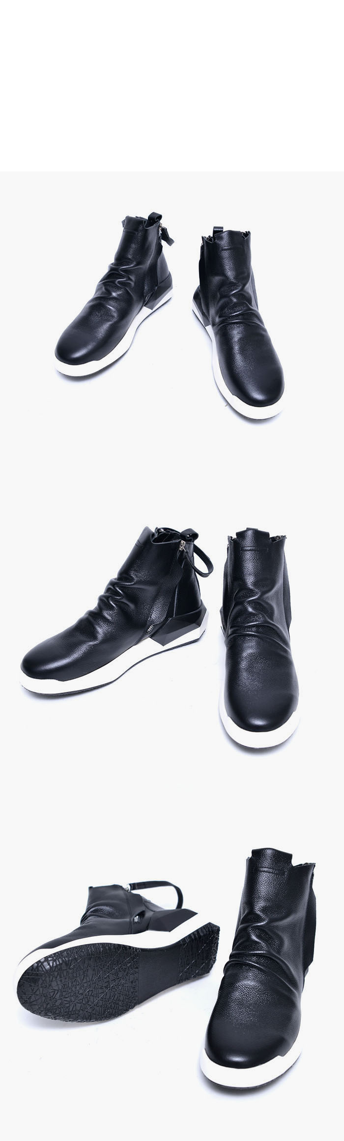 Shoes :: Sneakers :: Wrinkled Back Strap Leather Sneakers-Shoes 673 ...