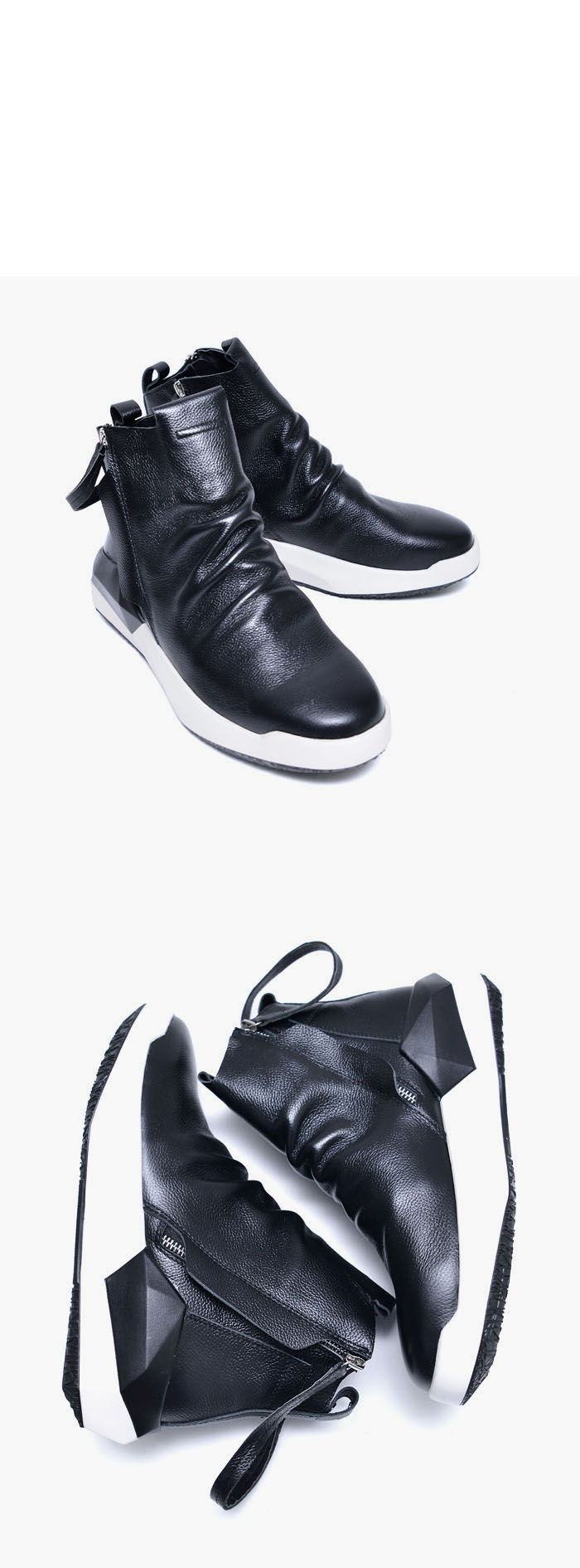 Shoes :: Sneakers :: Wrinkled Back Strap Leather Sneakers-Shoes 673 ...