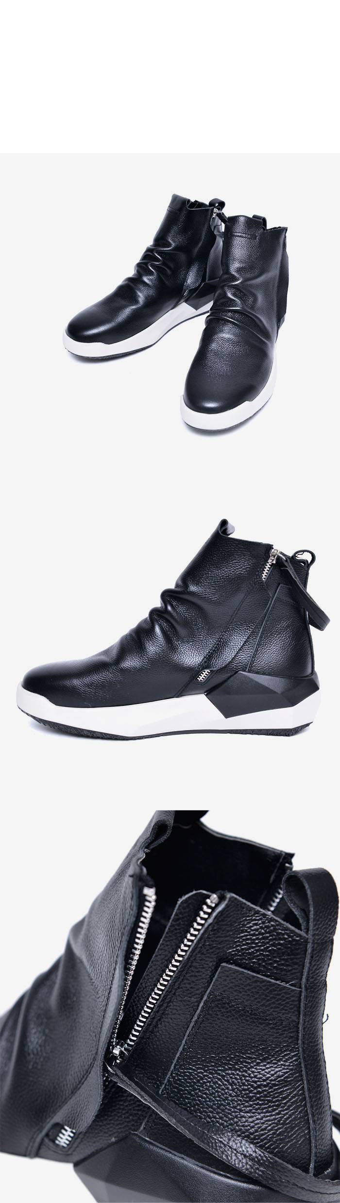 Shoes :: Sneakers :: Wrinkled Back Strap Leather Sneakers-Shoes 673 ...