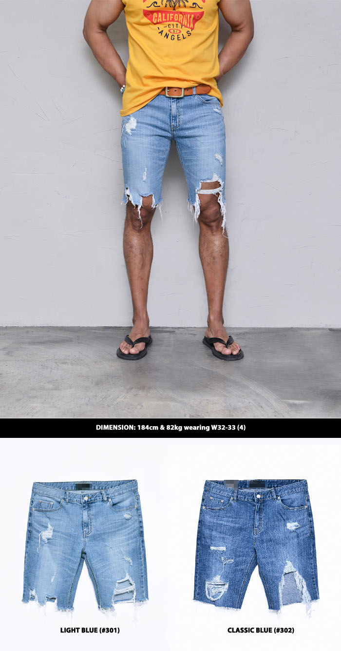 Bottoms :: Shorts :: Heavy Damage Slim Denim Cutoff-Shorts 203 ...