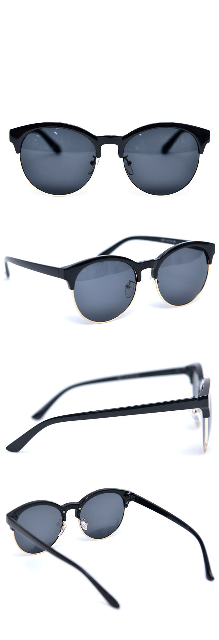 Accessories :: Sunglasses & Glasses :: Euro-chic Gold Rim Rounded ...