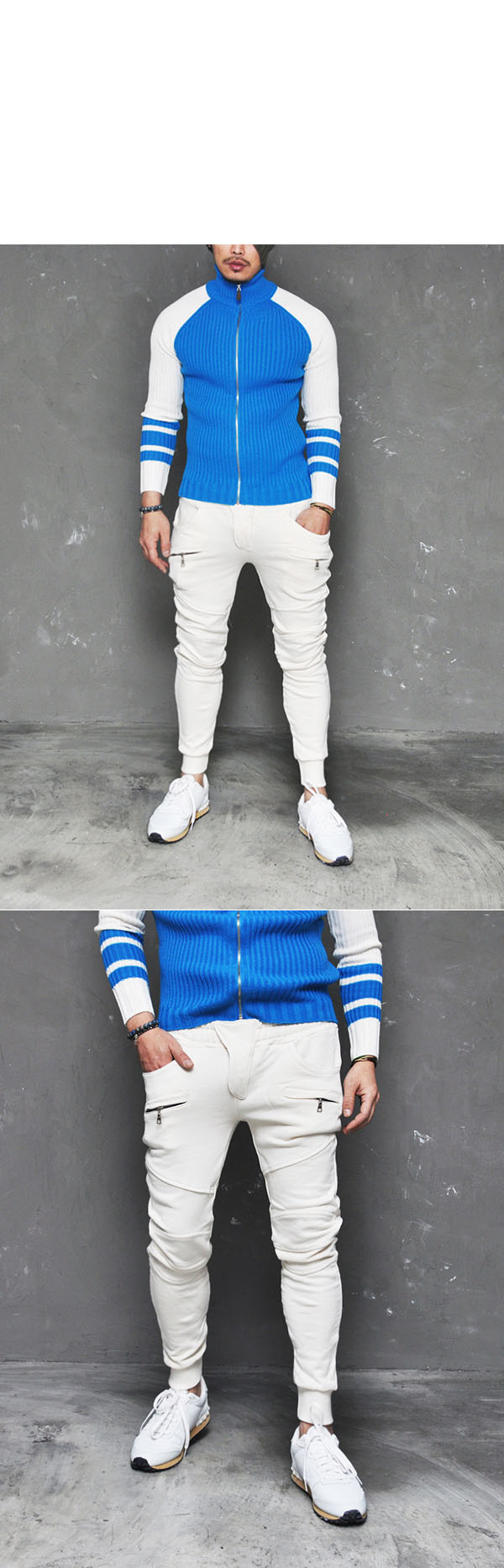 Mens Designer Zipper Motor Biker Sweats-Sweatpants 105 | Fast Fashion ...