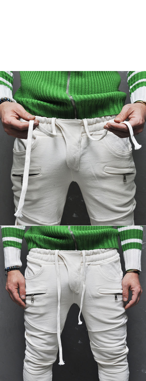 Mens Designer Zipper Motor Biker Sweats-Sweatpants 105 | Fast Fashion ...